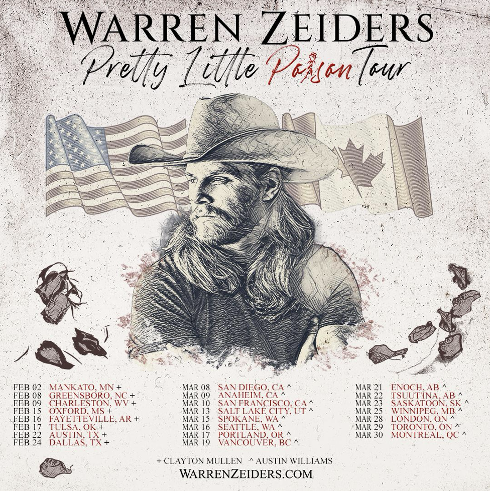 Warren Zeiders announces 2024 ‘Pretty Little Poison’ headlining tour ...